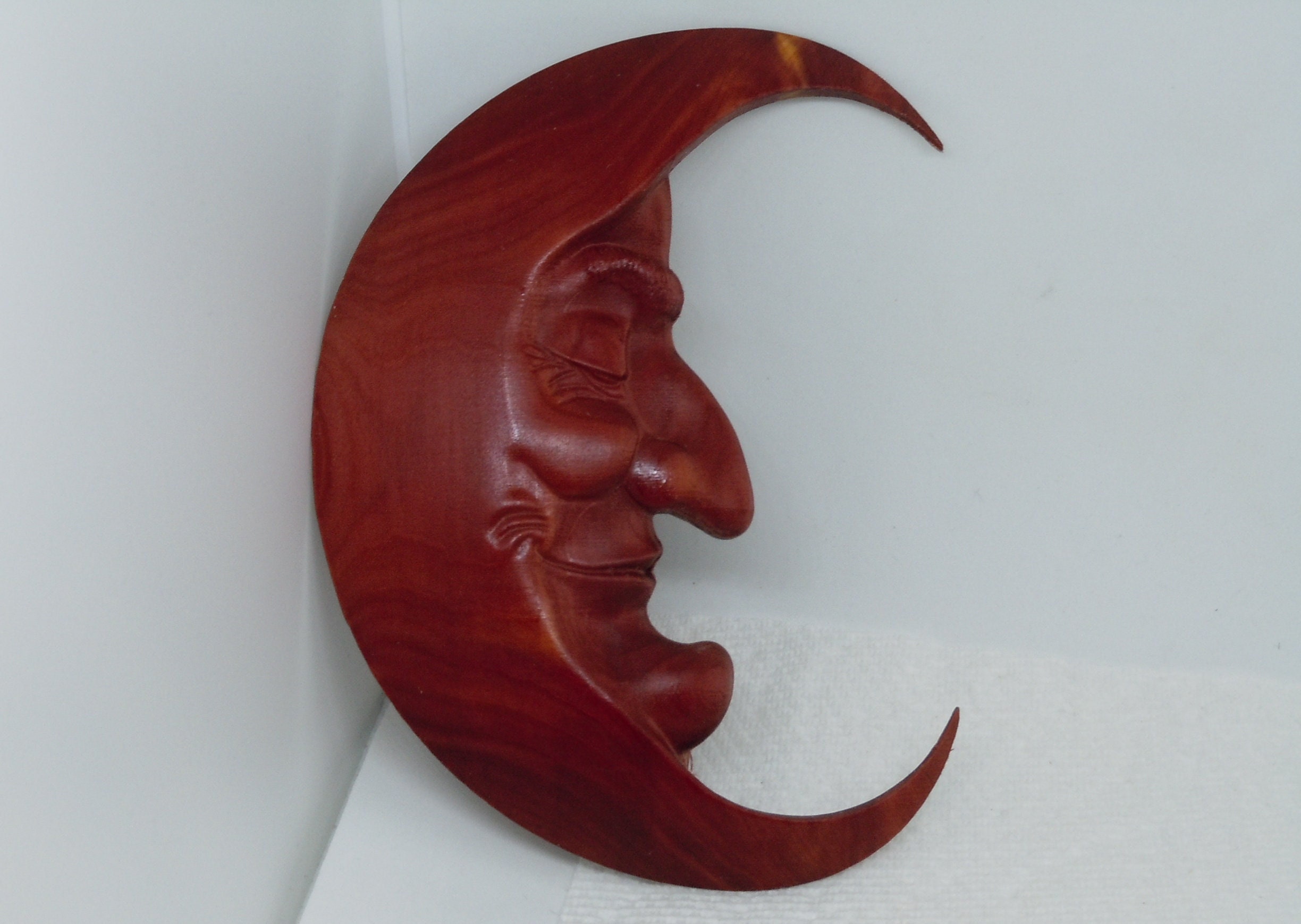 Wood Carved Moon Face - Etsy