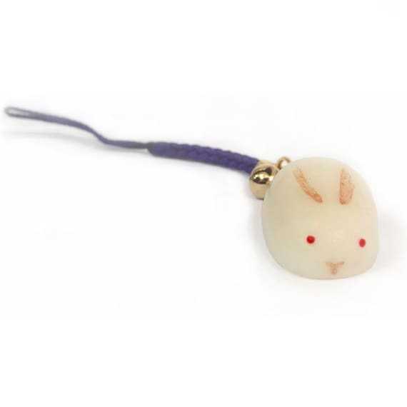 Rabbit Netsuke Strap Usagi Mochi Japanese Phone Bag Charm - Etsy