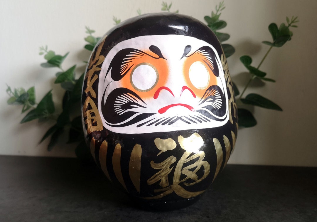 Black Japanese Daruma Doll - 15cm - Etsy