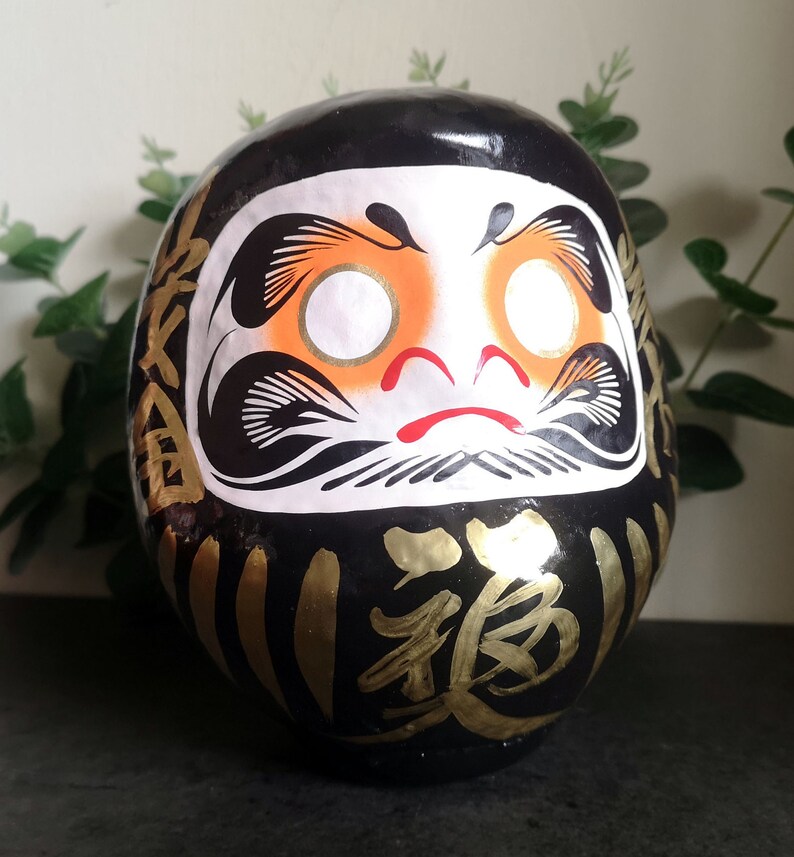 Black Japanese Daruma Doll - 15cm - Etsy