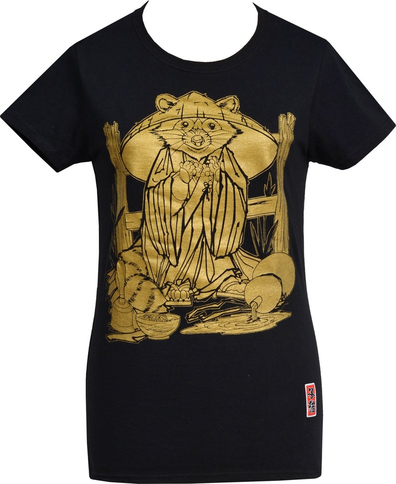 Tanuki Monk Womens T-shirt Japanese Design Racoon Print - Etsy