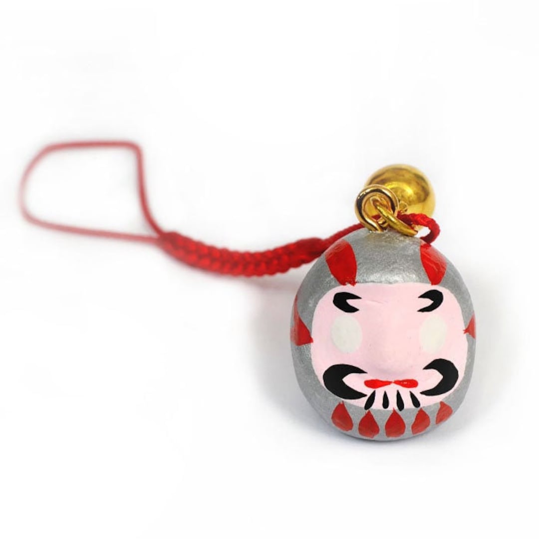 Daruma Netsuke Strap - Japanese Phone Bag Charm - Good Luck - Daruma ...