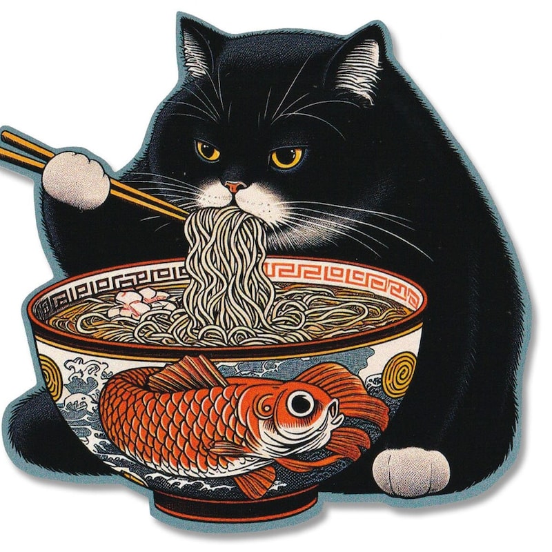 Japanese Cats Stickers - Etsy UK