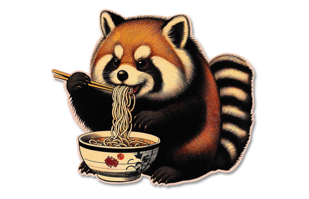 Tanuki Ramen Sticker Decal Japanese Noodles Laptop Kawaii Racoon Dog - Etsy