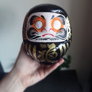 Black Japanese Daruma Doll - 15cm - Etsy
