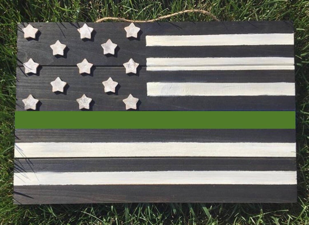 Distressed Military Thin Green Line Flag/thin Line Flag/ Pallet Flag ...
