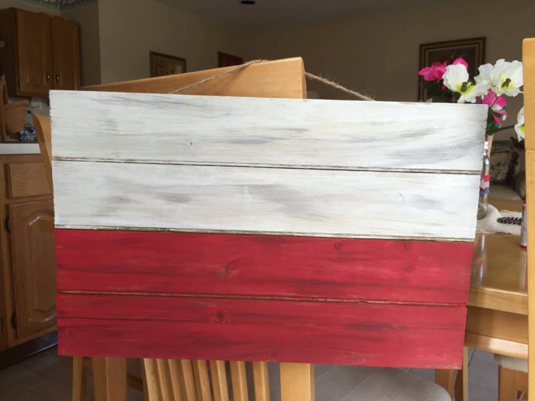 Distressed Polish Pallet Flag/ Flag of Poland/ Polish Flag /wooden ...