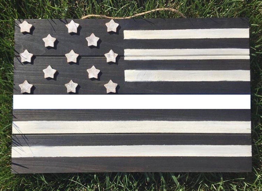 Distressed EMS Thin White Line Flag/thin Line Flag/ Pallet Flag/ First ...