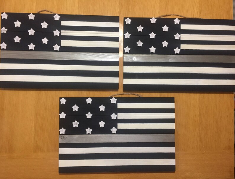 Distressed Correctional Officer Thin Silver Line Flag/ Thin Line ...
