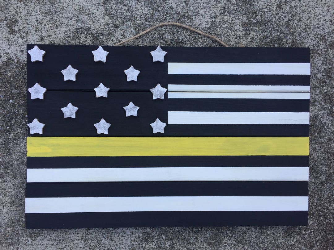 Distressed Dispatcher Thin Yellow Line Flag Thin Line/ Pallet Flag/ Law ...