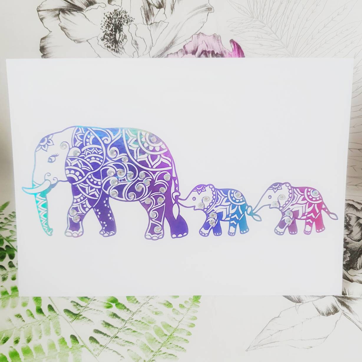 Handmade Elephant Card Elephant Birthday Card Elephant Blank | Etsy