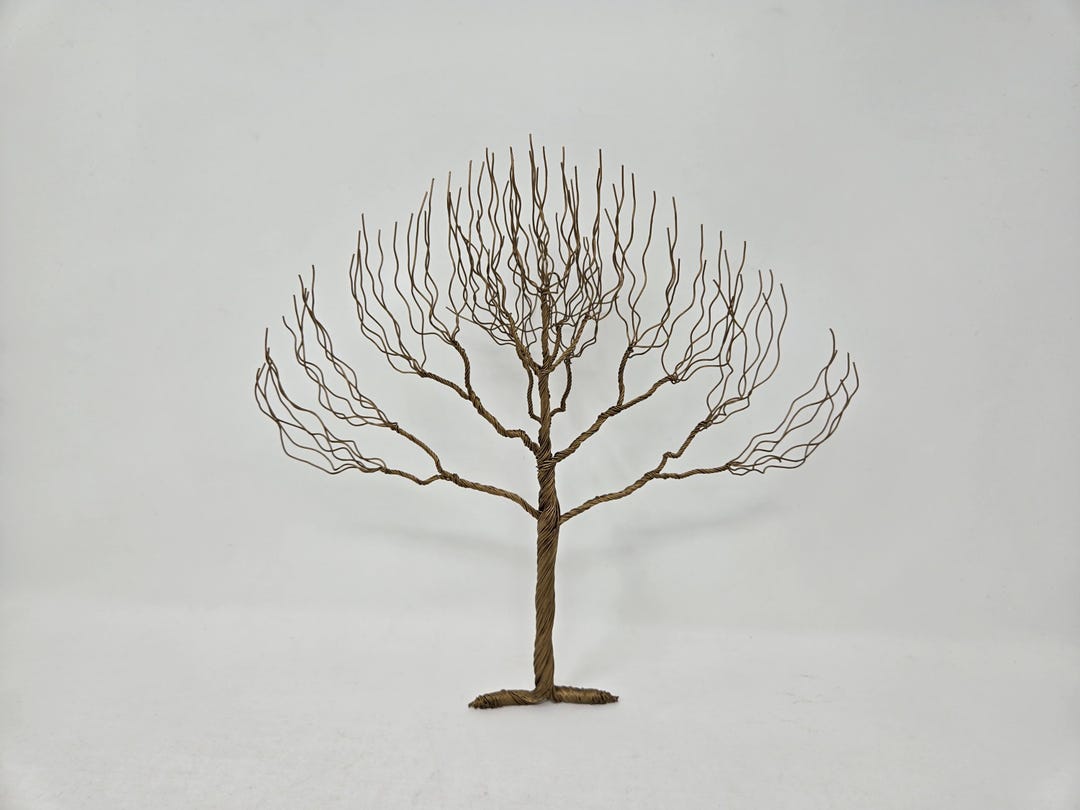 Vintage Brass Toned Twisted Wire Tree Sculpture Wall Décor - Etsy