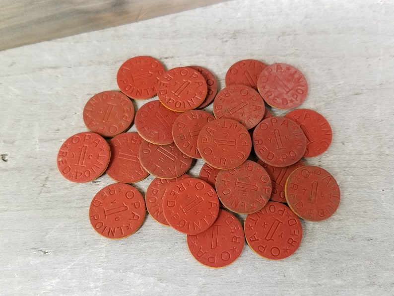 Red OPA Tokens 25-Y WWII Ration Tokens Office of Price - Etsy