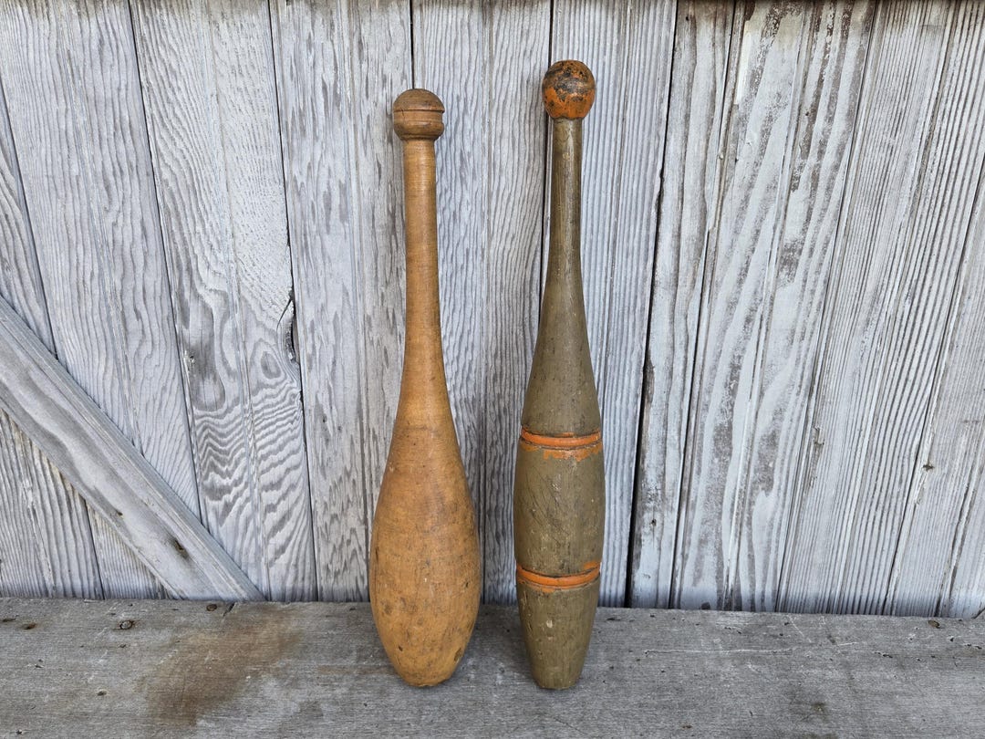 Vintage Turned Wood Juggling Pins ~ Exercise Clubs - Etsy
