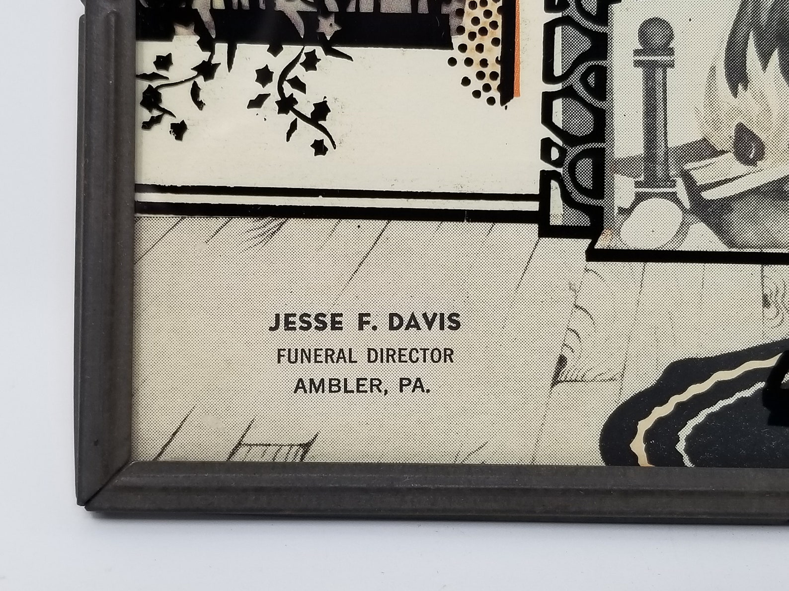Vintage Reverse Painted Silhouette Advertising Picture ~ Jesse Davis ...