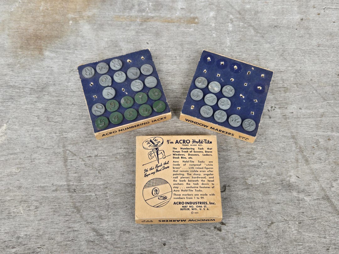 ACRO Metal Numbering Tacks ~ Hold-tite Window Marker ~ Steampunk ...