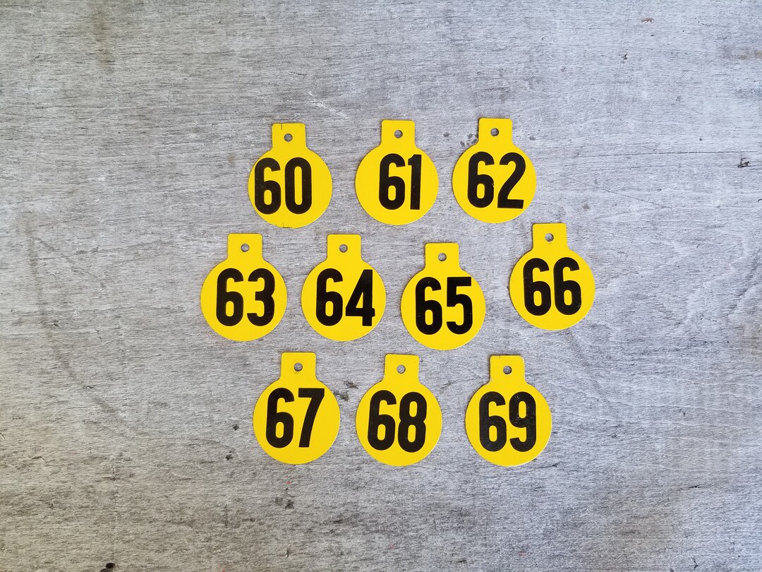 Vintage Metal Cow Tags ~ 60-69 ~ Livestock Tags ~ Metal Number Tags - Etsy