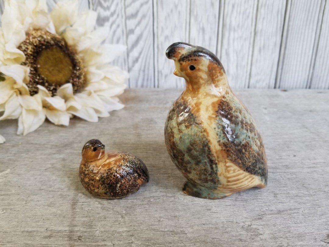 Vintage Ceramic Quail Figurines Mid-century Décor - Etsy