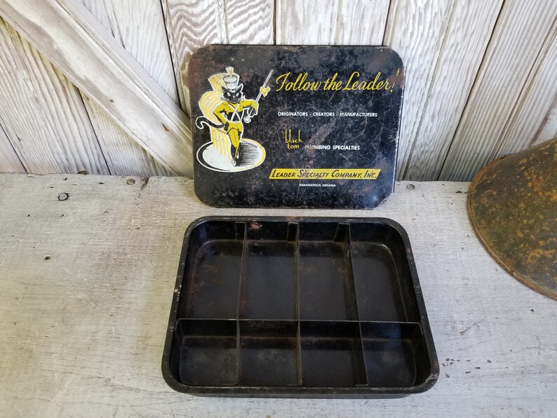 Vintage Metal Parts Box Black Tom Plumbing Specialties | Etsy