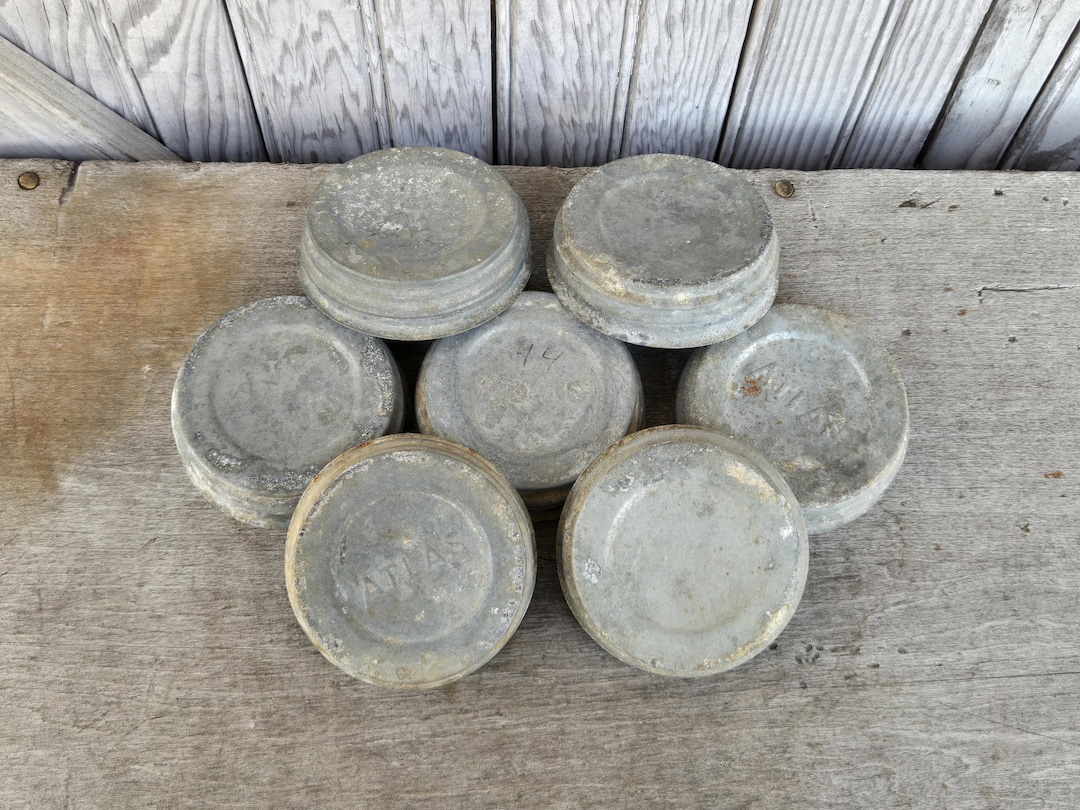 Vintage Atlas Zinc Jar Lids With Porcelain Insets ~ Boyd’s Cap for ...
