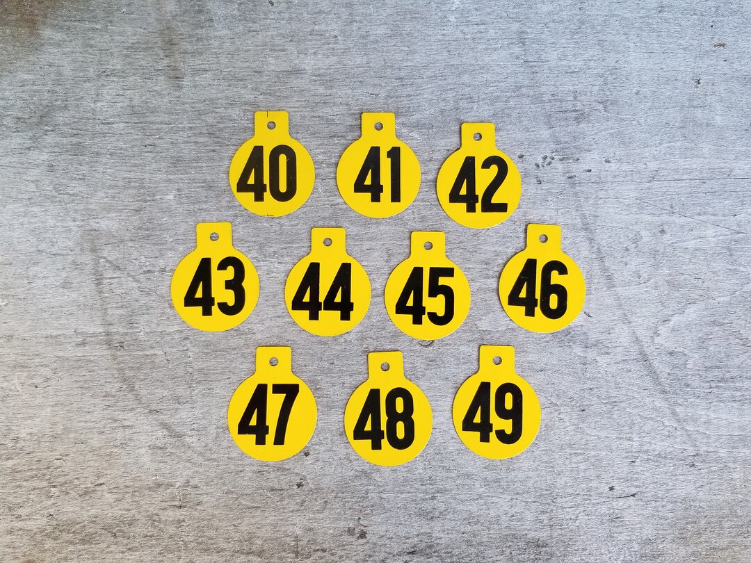Vintage Metal Cow Tags 40-49 Livestock Tags Metal Number Tags - Etsy