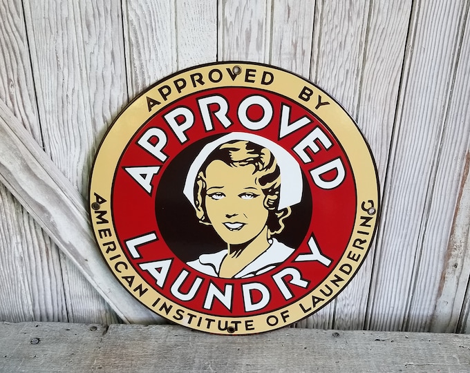 Vintage Laundry Sign ~ Ande Rooney’s Porcelain Enameled Advertising ...