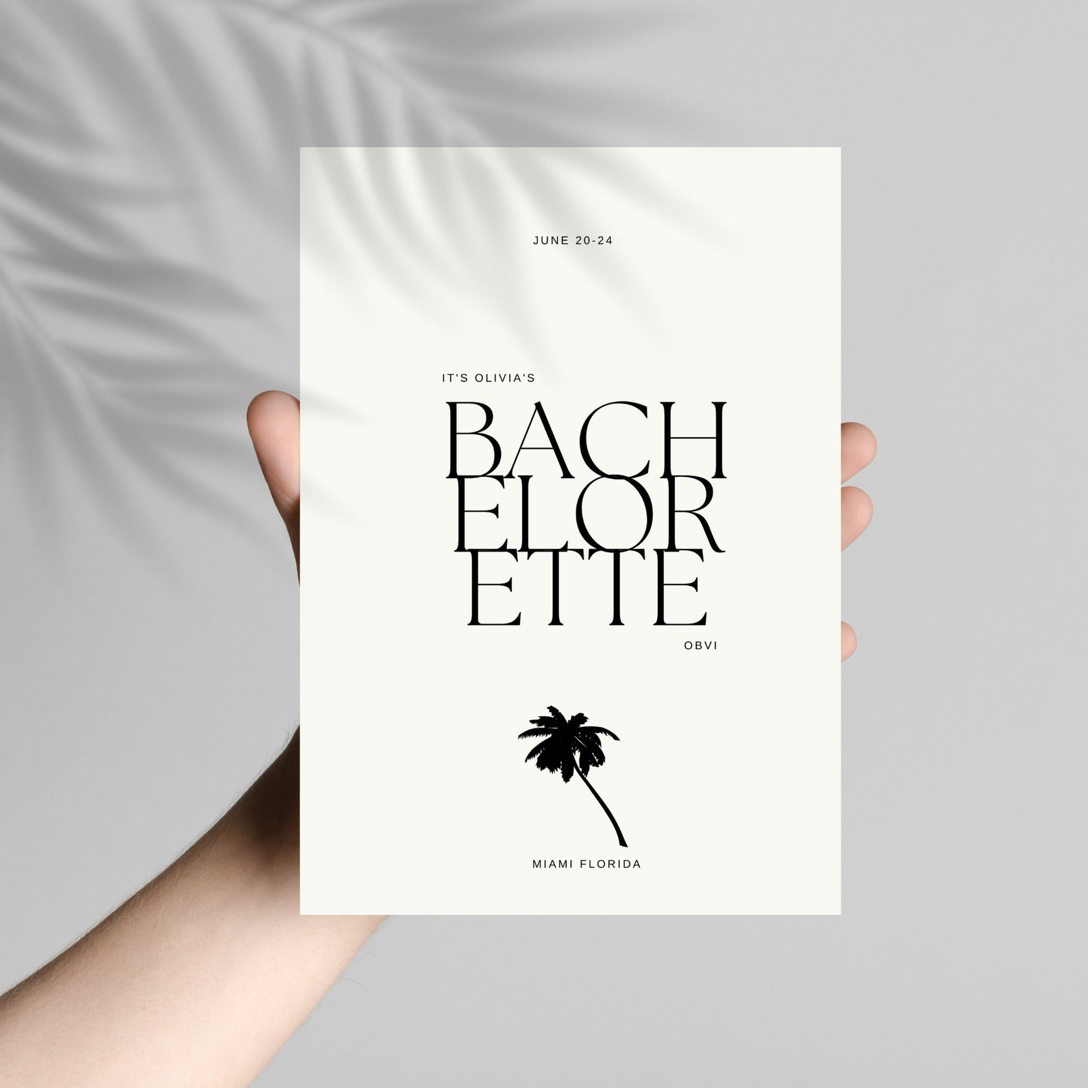 Bachelorette Itinerary Invite, Template Invitation Card | 5 X 7 ...