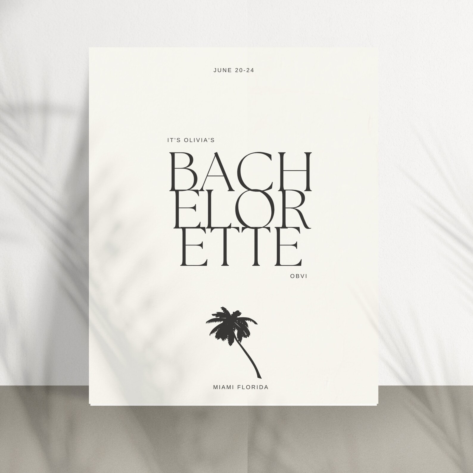 Bachelorette Itinerary Invite, Template Invitation Card | 5 X 7 ...