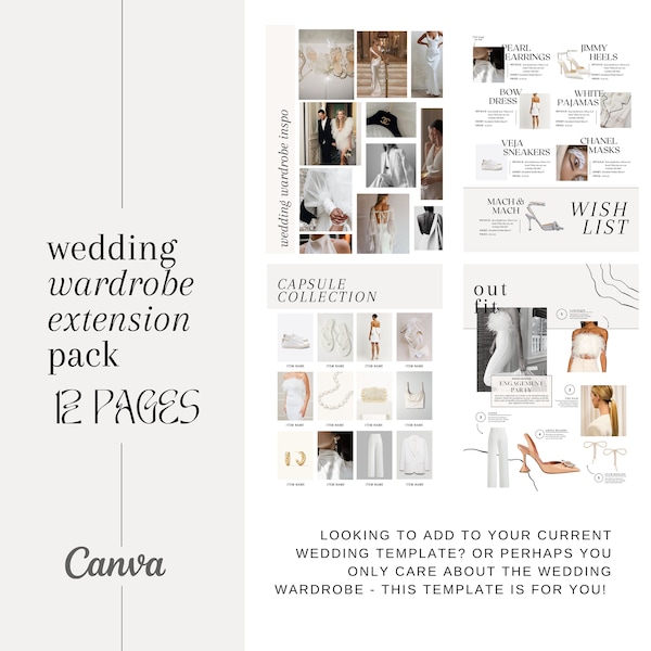 Wedding Wardrobe Planner - Etsy