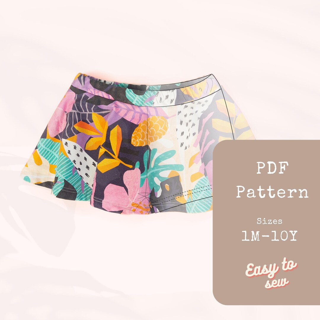 Skort Sewing Pattern for Kids Clothes Girl | Mini Skirt Pattern Sewing ...