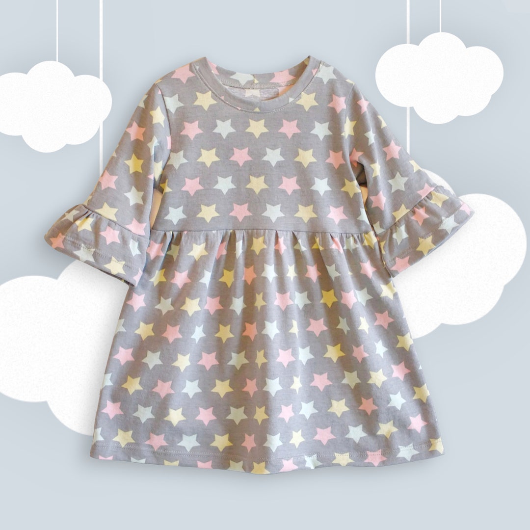 Cute Girls Dress Pattern, Long Sleeve Dress Sewing Pattern PDF, Kid ...