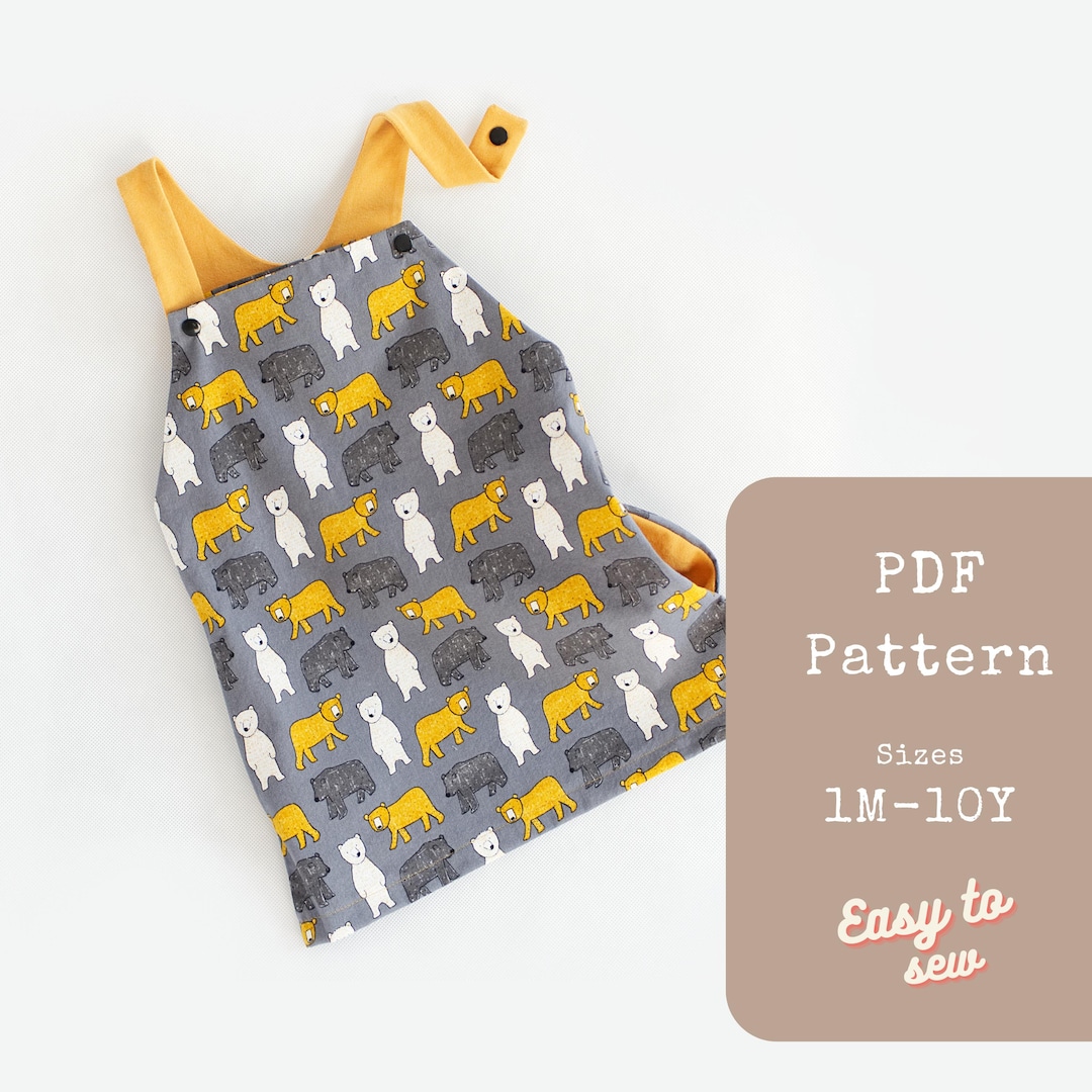 PDF Sewing Patterns for Kids Clothes | Dungaree Dress Pattern | Baby ...