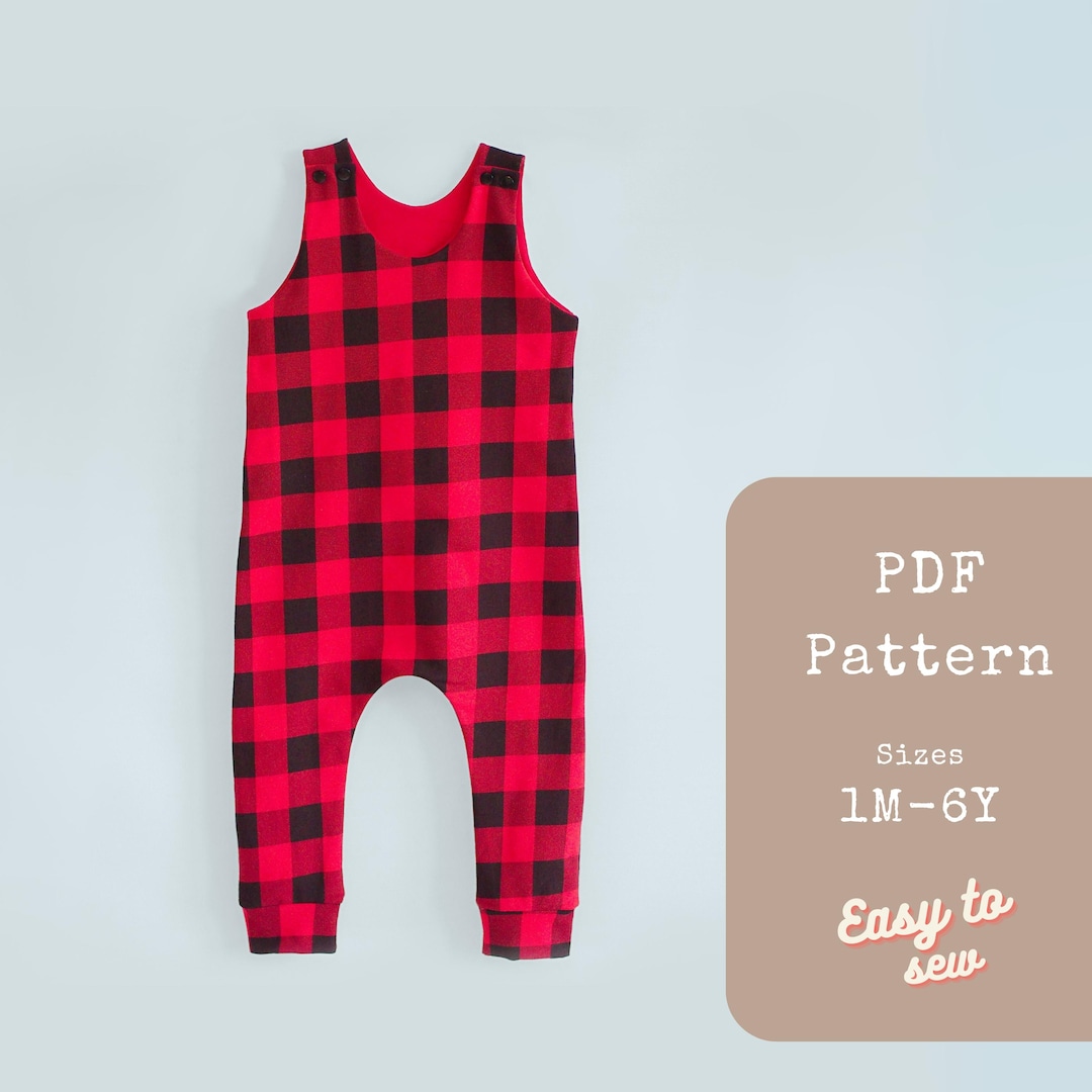 Baby Romper Sewing Pattern PDF – Shoulder Snap Jumpsuit – Toddler & Boy ...