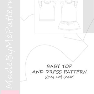 Baby top pattern pdf baby dress pattern girls sewing | Etsy