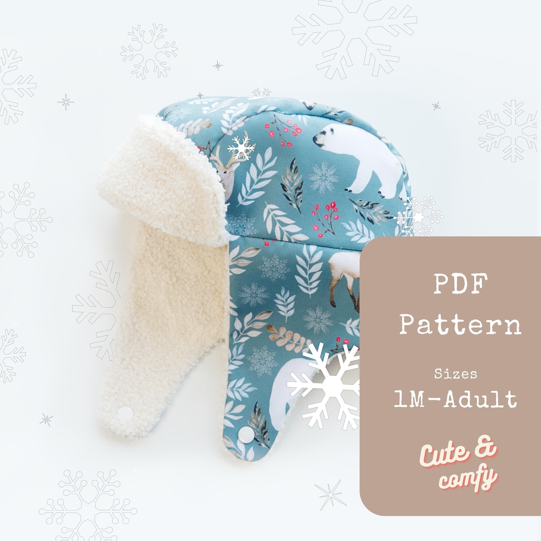 Sewing Patterns and Tutorials - Trapper Hat PDF Pattern – Baby, Kids ...