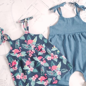 Baby Romper Sewing Pattern PDF – Summer Baby Clothes With Shoulder Ties ...