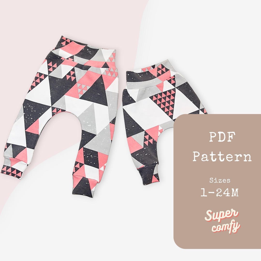 Baby Sewing Pattern PDF for Harem Pants Baby Pants Pattern Baby Shower Gift Idea DIY Baby ...