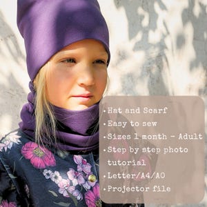 Beanie Hat and Scarf PDF Sewing Pattern Bundle for Beginners Baby ...