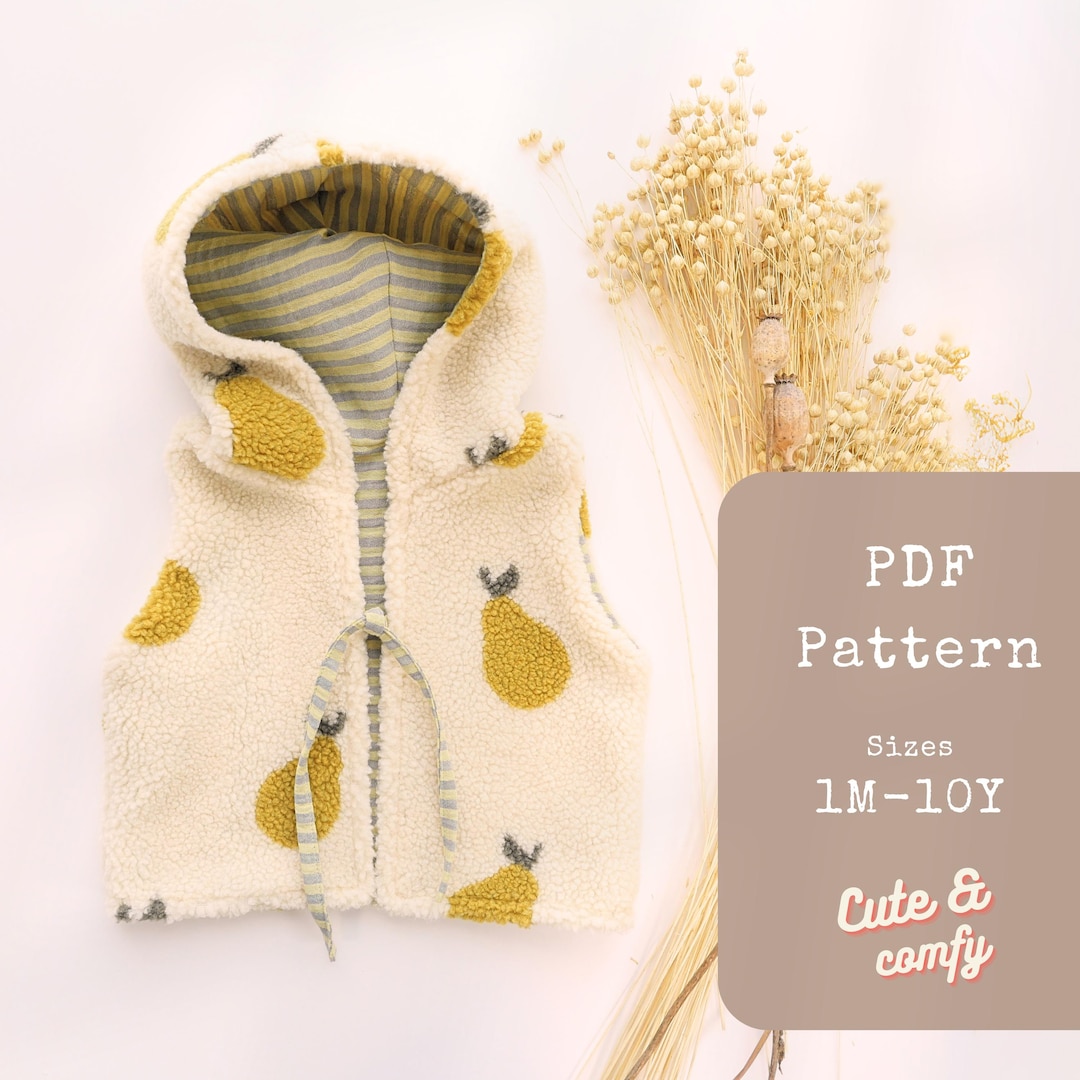 Hooded Vest Sewing Pattern for Kids | Simple Children's Vest Tutorial ...