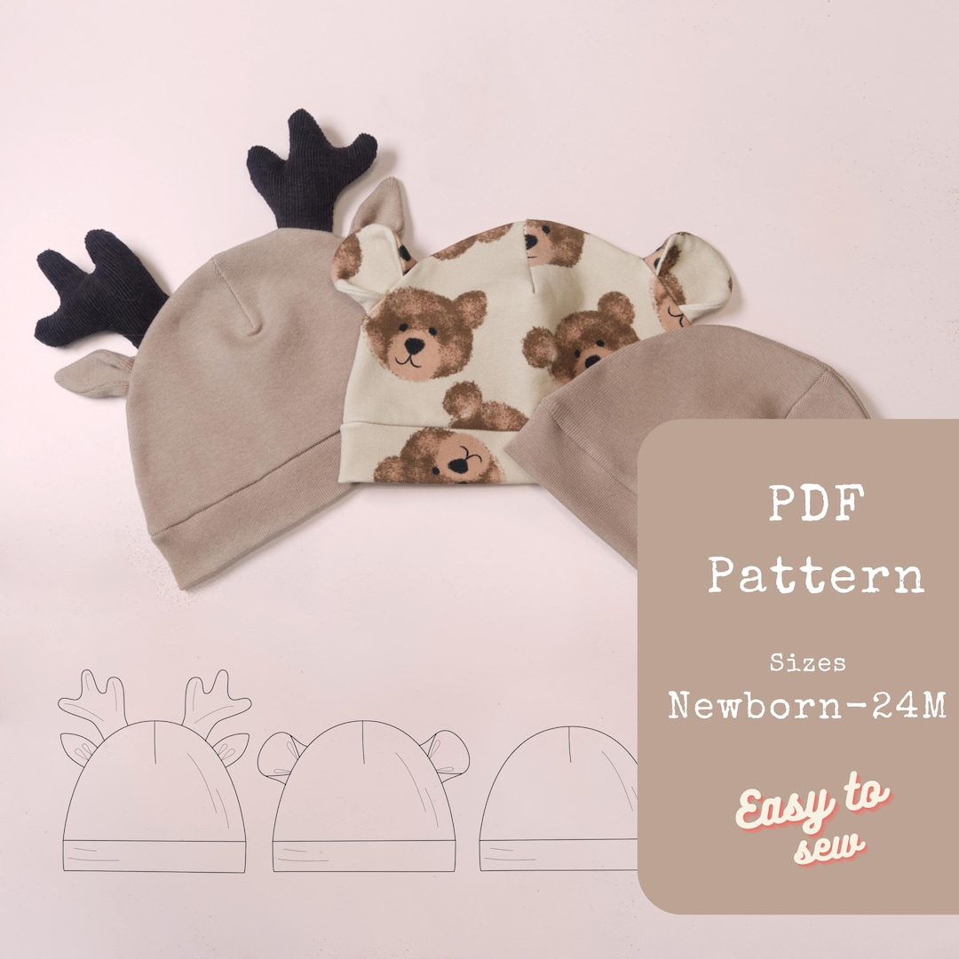 Baby Hat Sewing Pattern | Baby Clothes Pattern | Newborn Sewing Pattern ...