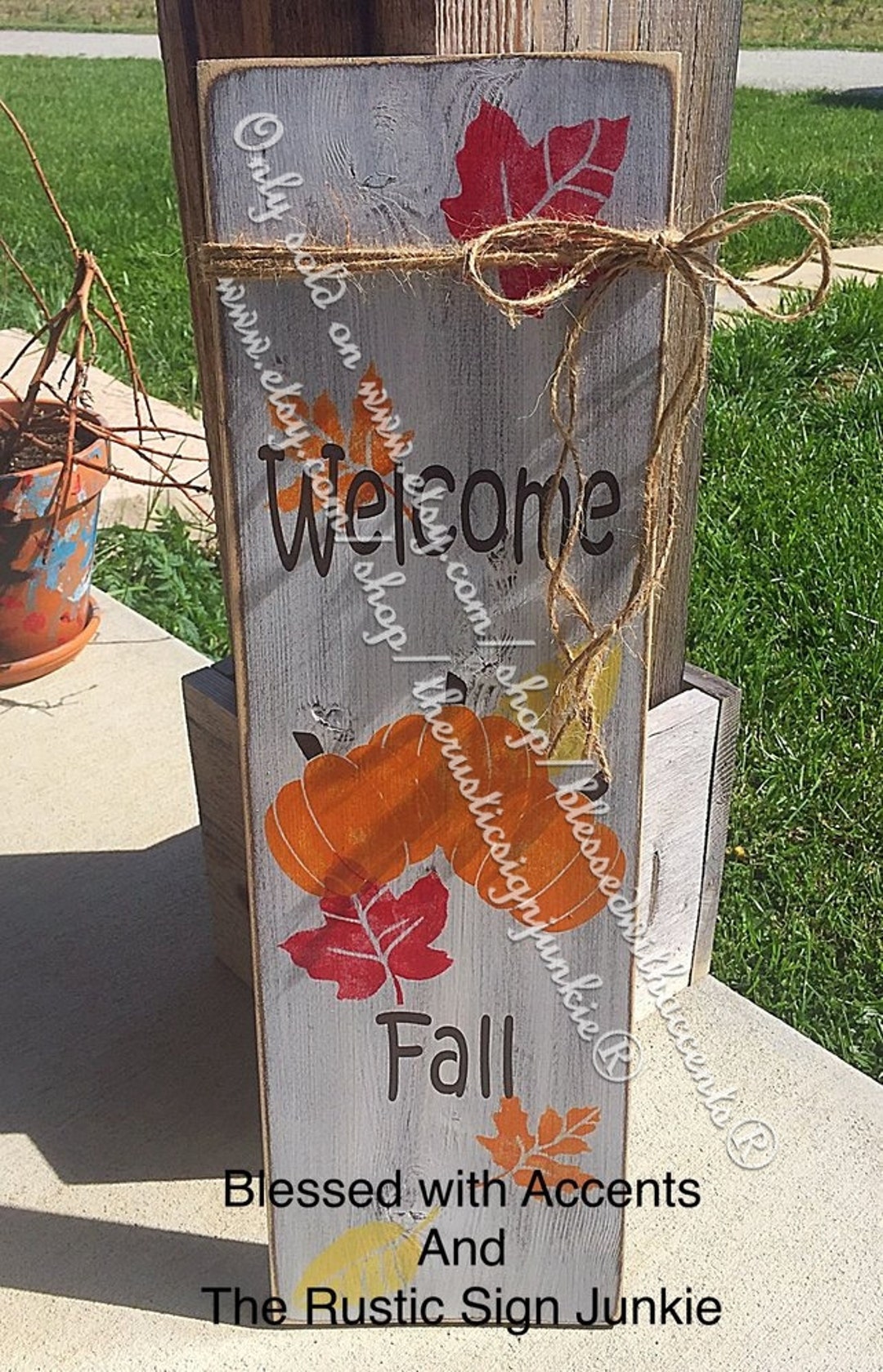 Primitive Fall Welcome Sign, Rustic Fall Decor, Welcome Fall Sign ...