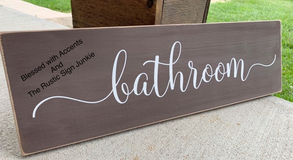 Bathroom sign bathroom wall decor bathroom signs bathroom | Etsy
