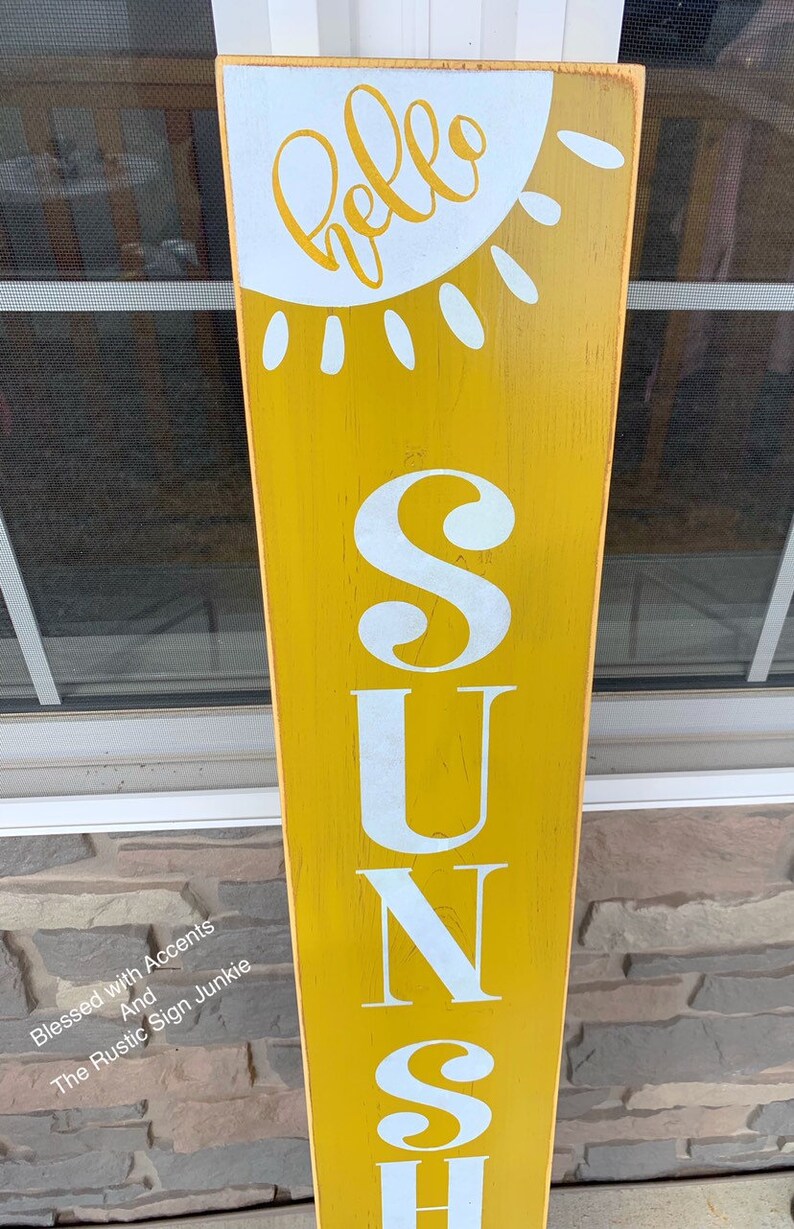 Large Summer Welcome Porch Sign Hello Sunshine Summer - Etsy
