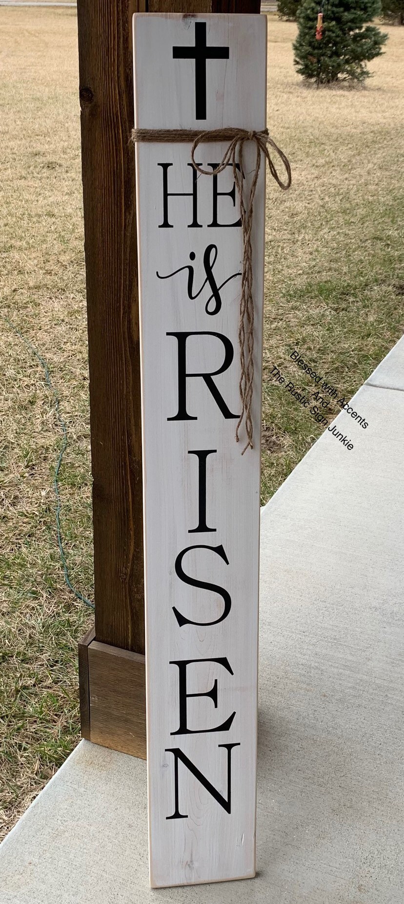 Front Door Porch Sign He is Risen Sign Large Welcome Porch - Etsy