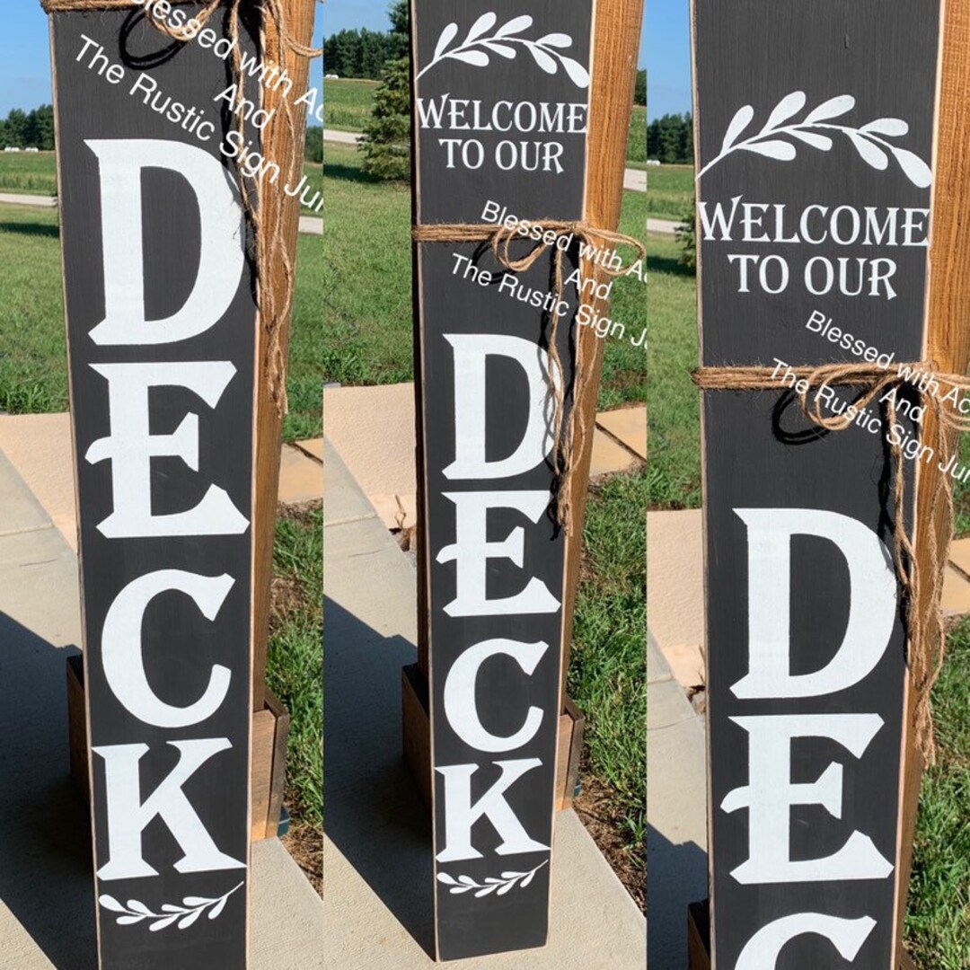 Welcome to Our Deck Sign, Deck Decor, Welcome Porch Signs, Front Porch ...