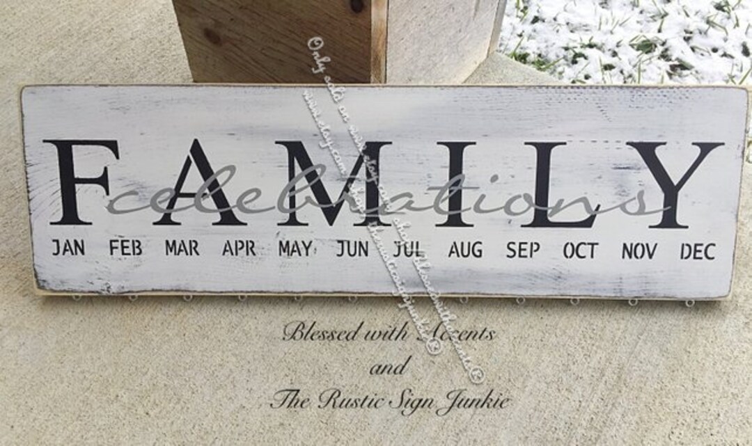Family Celebrations Sign, Family Birthday Sign, Family Birthday Board ...
