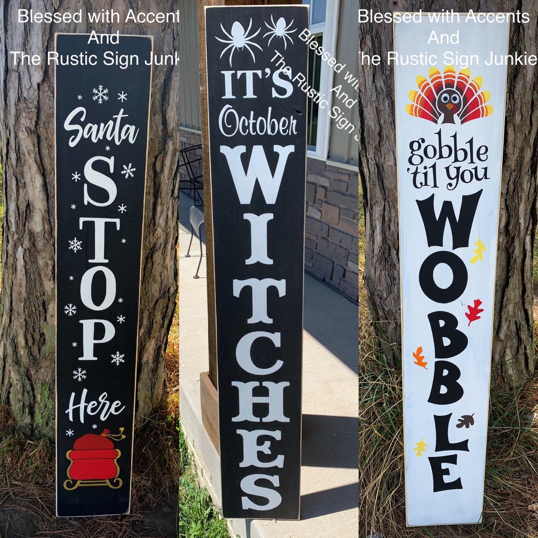 Jumbo Porch Sign, Reversible Welcome Signs, Large Porch Sign, Christmas ...