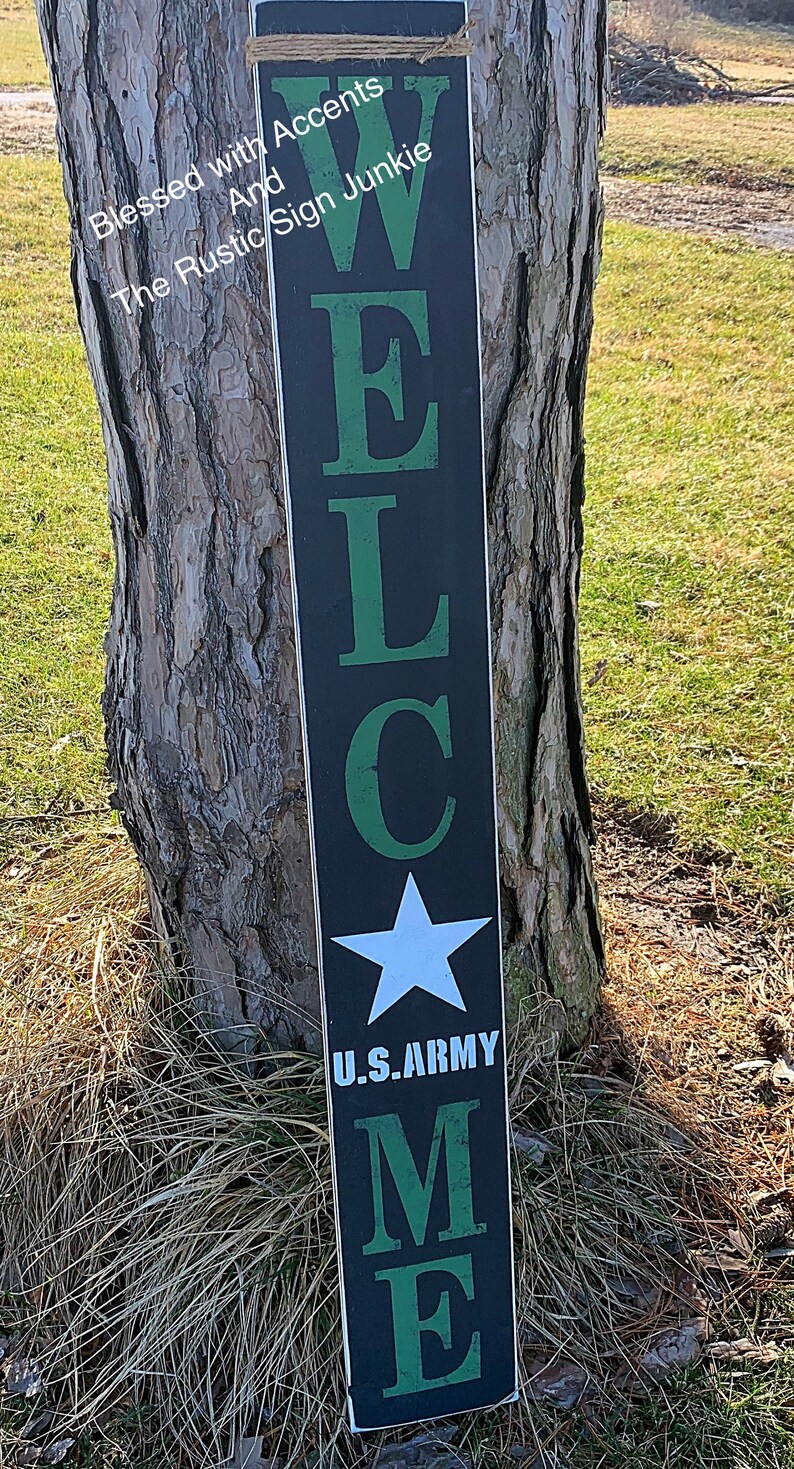 Large Welcome Porch Sign Army Sign Military Signfront Door - Etsy