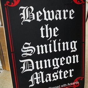 Dungeons and Dragons Sign, D&D Sign, Dungeon and Dragons Gift, Beware ...