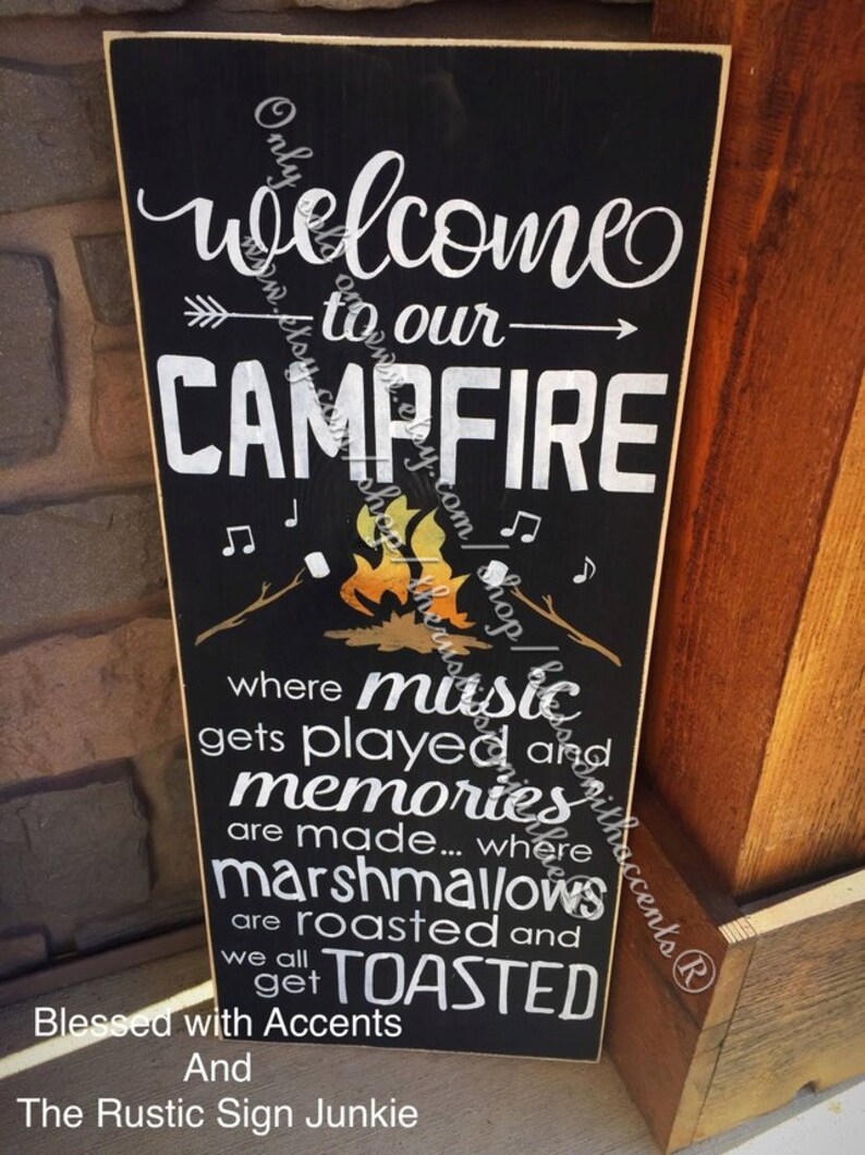 Welcome to Our Campfire Sign Camping Signs Camping Rules - Etsy